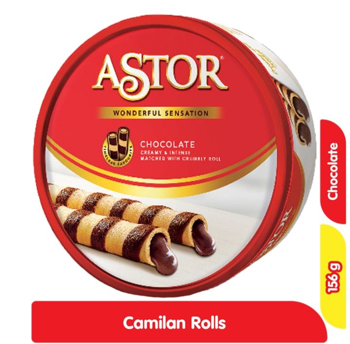 Astor Wafer Coklat Roll Kaleng Kue Lebaran 156gr Kemasan Kaleng Kecil ...