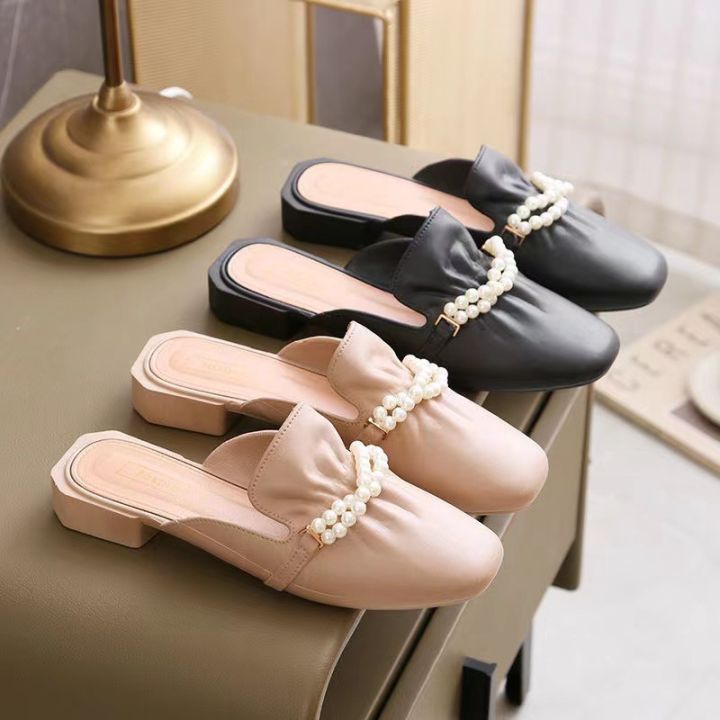 Sampai7an SPT-41 / Sepatu Sandal Wanita Aksesoris Mutiara Aesthetic ...