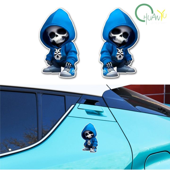 Cool Skeleton Man Sticker Waterproof Vinyl Sticker For All Vehicles ...