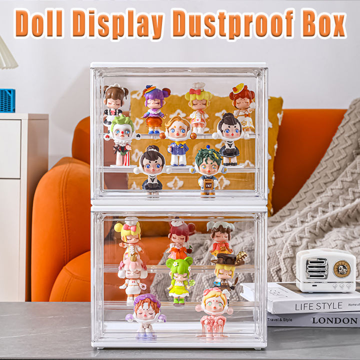 Acrylic Display Box Doll Storage Organizer, Stackable Show Case with ...