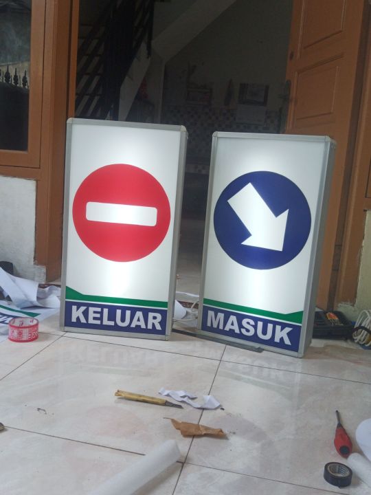 Neon Box 2 PCS ️ MASUK ⛔ KELUAR ⛽SPBU ⚠️ PARKIR ️ 65x40 Alumunium Siap ...