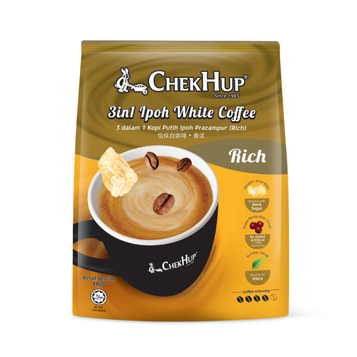 CHEK HUP 3 in 1 Ipoh White Coffee Rich Malaysia (12 sachet) | Lazada ...
