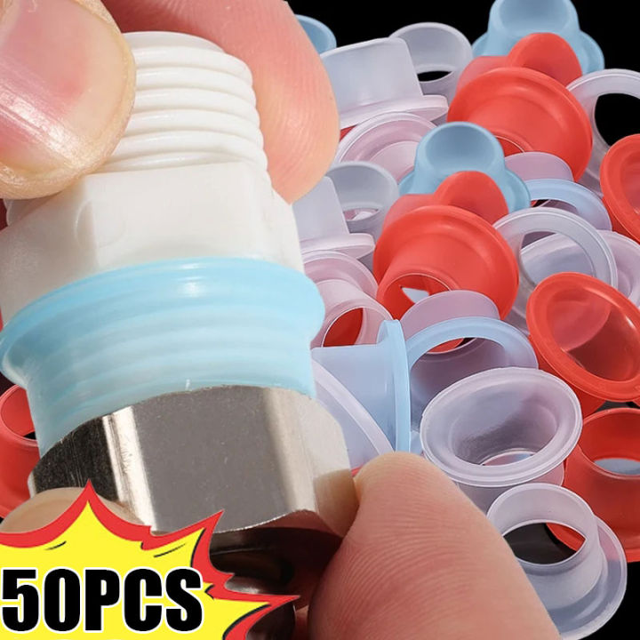 30/50PCS Faucet Leak-Proof Sealing Gasket Silicone Rubber Belt Triangle Valve Rubber Hose Anti ...