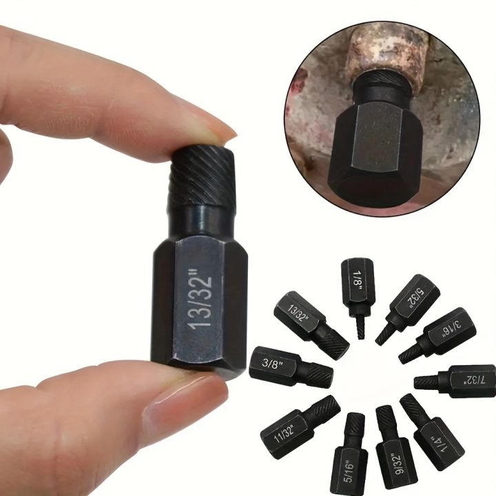10pcs Of Hexagonal Screw Bolt Extractor With Multiple Splines, Spiral ...