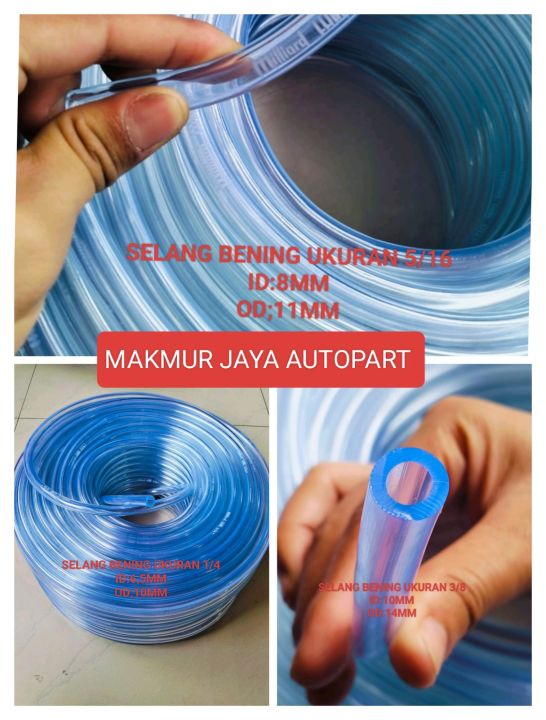 SELANG MINYAK BENING TRANSPARAN TEBAL 2 MM UKURAN 1/4,5/16,3/8 UNTUK ...