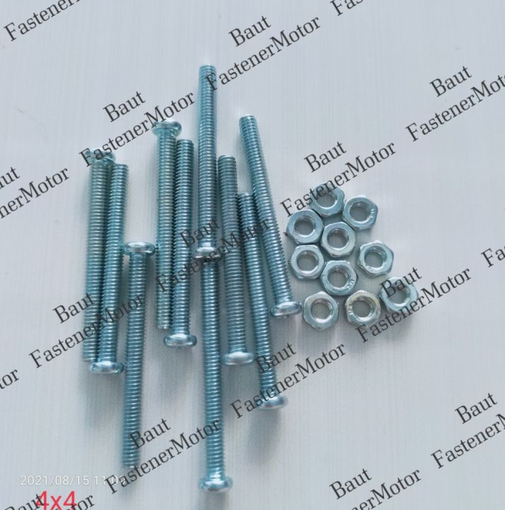 (Paket 10 Pcs) Baut Dan Mur 7(4mm x 4cm) Baut JP Obeng | Lazada Indonesia
