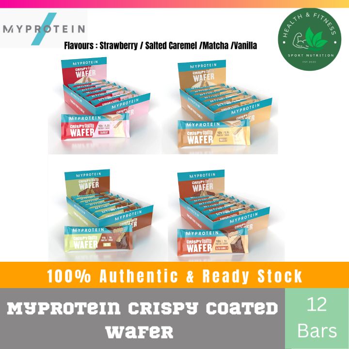 Myprotein Crispy Coated Wafer (40g/ Bar) Matcha / Vanilla / Salted ...