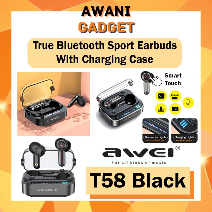 Awei T58 ANC Gaming Earbuds Noise Cancellation Gaming Bluetooth Earbuds ...