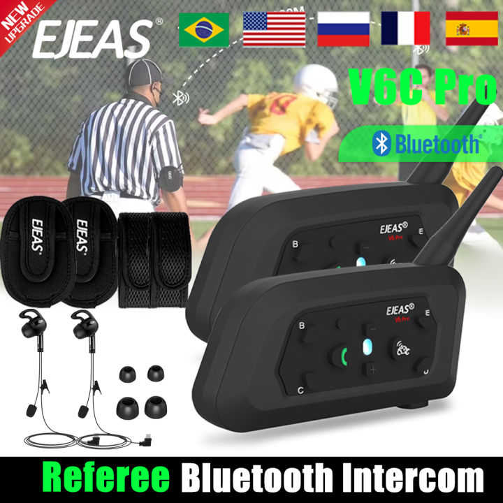 EJEAS V6C Pro Football Referee Helmet Interphone Bluetooth Distance ...