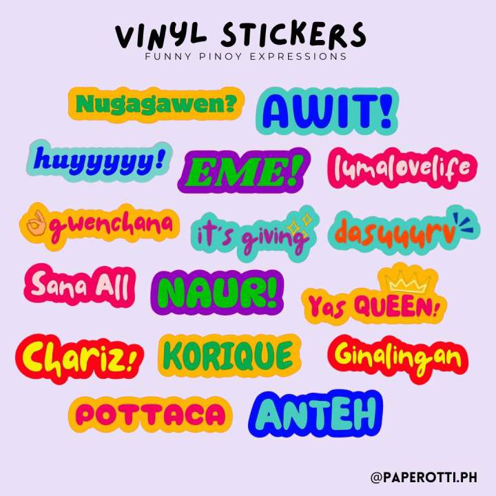Funny Pinoy Phrases Vinyl Sticker | Filipino Humor | Waterproof Vinyl ...