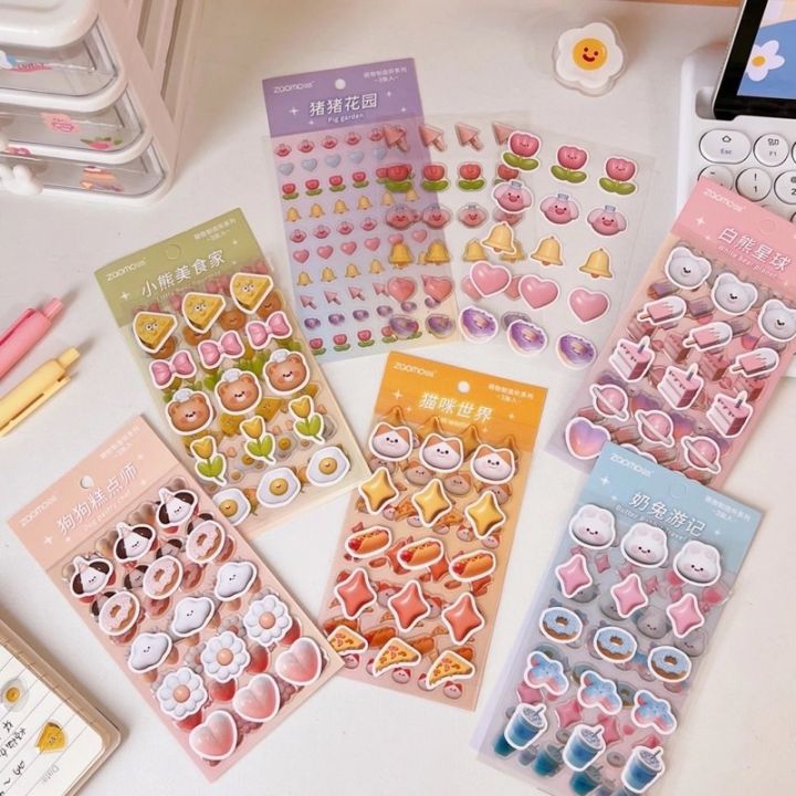 Cute Aesthetic 3 Types Of Sticker Sheets Pvc Epoxy Paper Sticker