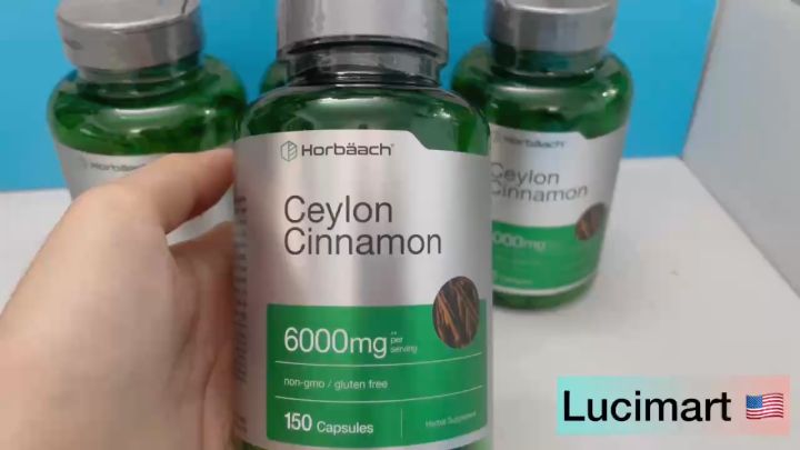 Viên uống hỗ trợ đường huyết từ quế Ceylon Cinnamon 4000mg Horbaach hũ ...