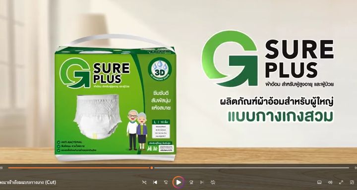 [KSG Official] ผ้าอ้อมสำหรับผู้ใหญ่ แบบกางเกงสวม ซึมซับดี สัมผัสนุ่ม แห้งสบาย G SURE PLUS ADULT ...
