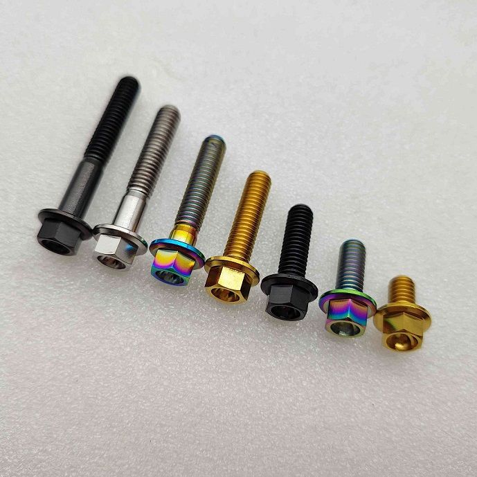 1pc Vitaltitanium Titanium Hexagon Flange Bolt M6 x 10mm 15mm 20mm 25mm 30mm 35mm 40mm,1.0Pitch ...