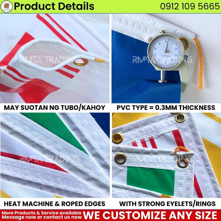 RMSA | 4x6ft Stripes Trapal ROLL UP & DOWN Outdoor Trapal for sunshade ...