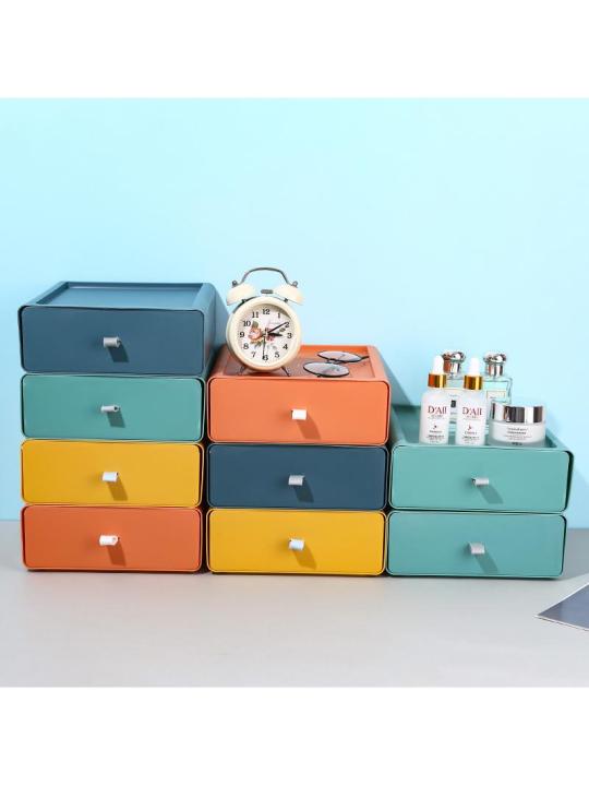 Office Desktop Storage Box Transparent Small Drawer Storage Cabinet ...