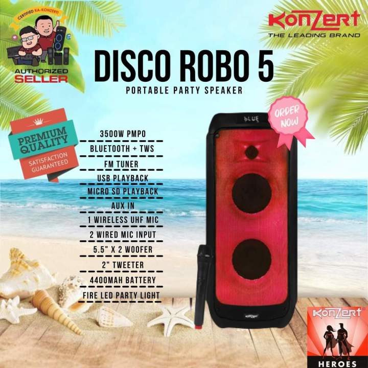 KONZERT DISCO ROBO 5 PORTABLE PARTY SPEAKER | Lazada PH