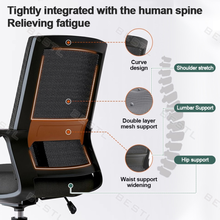 Office Chair Ergonomics Chair Korean Mesh Office Chair Computer Chair ...