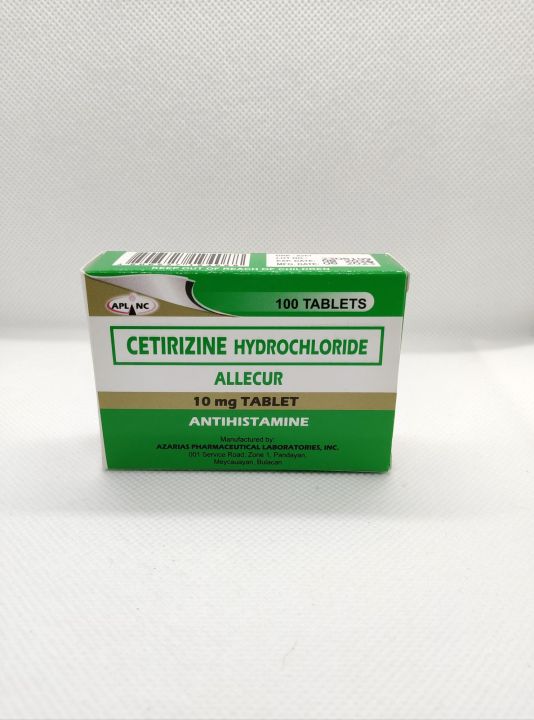 ALLECUR Cetirizine hydrochloride 10mg Tablet- 100 tablets | Lazada PH