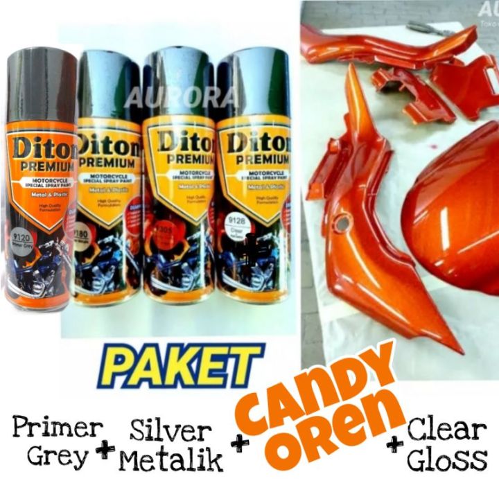 PAKET LENGKAP Pilok Pylox Diton Premium Primer Grey + Silver Metalik ...