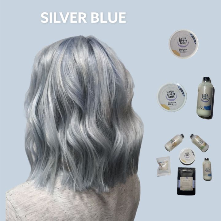Silver Blue Platinum Vibrant Hair Dye / Dye and Developer / Bleaching ...