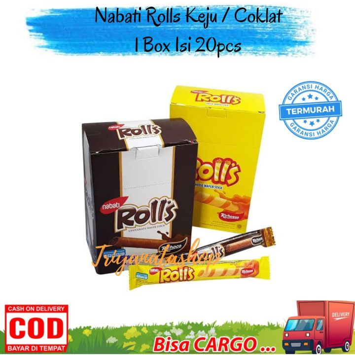 Nabati Rolls Coklat / Keju Richeese 1 Box Isi 20 pcs - Wafer Rolls ...