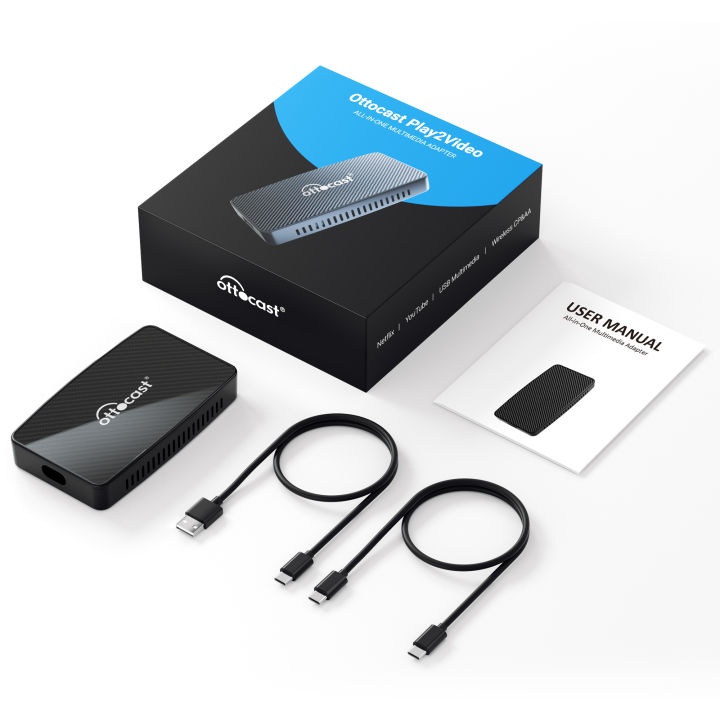 OTTOCAST Play2Video Wireless Carplay AI Box Android Auto Adapter ...