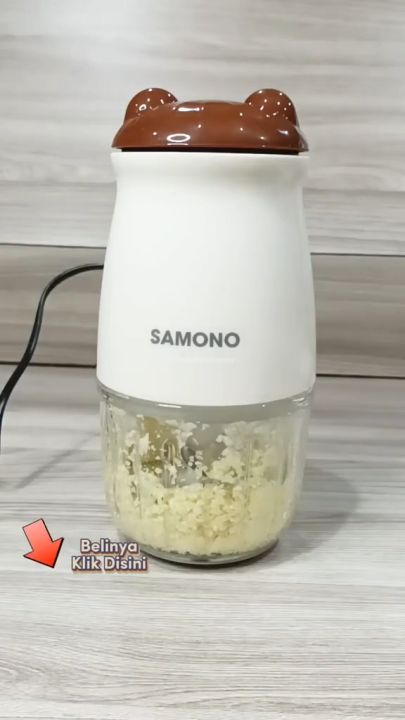SAMONO Mini Chopper Elektrik 300ML 200W – 6 Mata Pisau Stainless Food ...