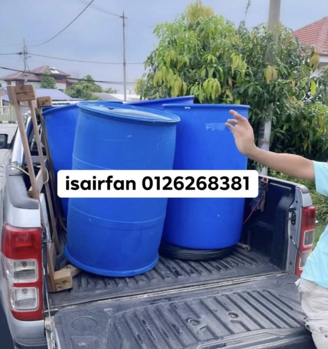 tong drum biru 220liter open habis | Lazada
