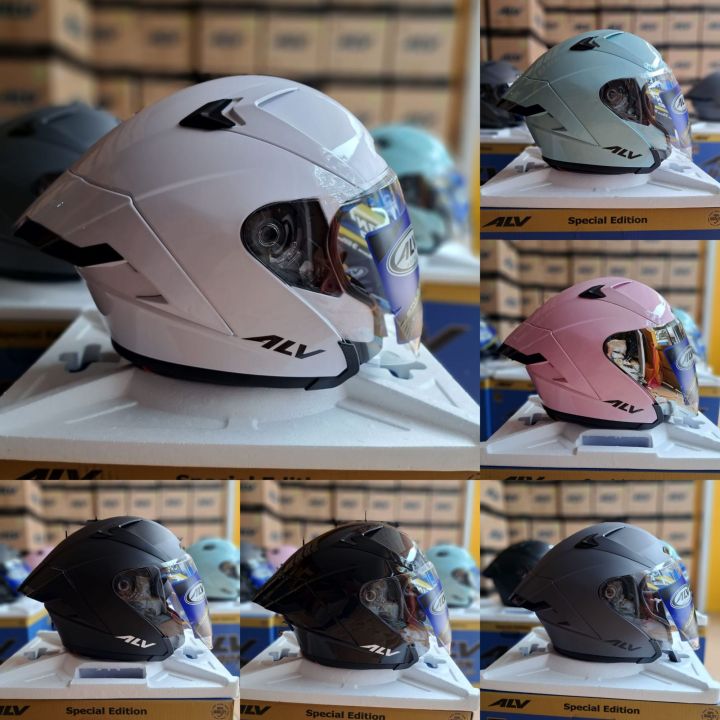 Helm alv ultron pro solid white Black grey pink green sni original ...