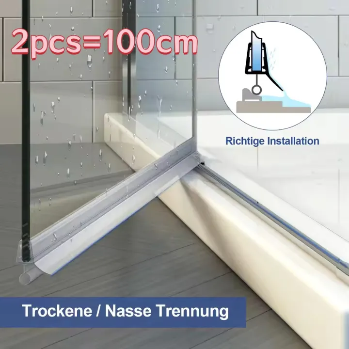 50cmX2pcs Bath Shower door sealing strips water stopper Weatherstrip ...