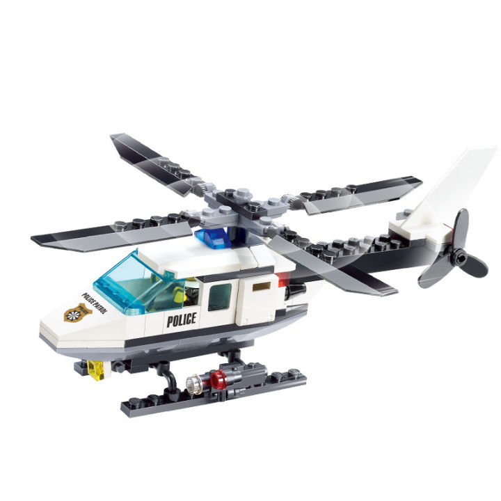 102pcs Police Helicopter Creative Building Blocks DIY City Police ...