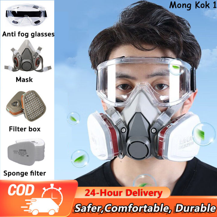 9 in 1 Dustproof Gas Mask gas mask respirator for chemical with goggles ...