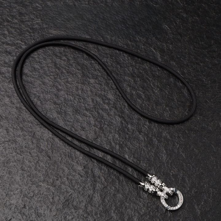 Thai Buddha Amulet Chain Rope with Micro Paved Zirconia Stones Quick ...