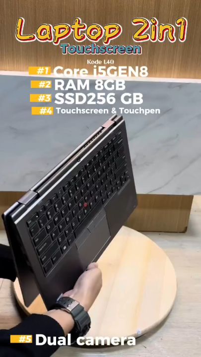 LAPTOP L40 LENOVO THINKPAD YOGA 2in1 Core i5 G8 RAM 8GB SSD 256GB LAYAR ...
