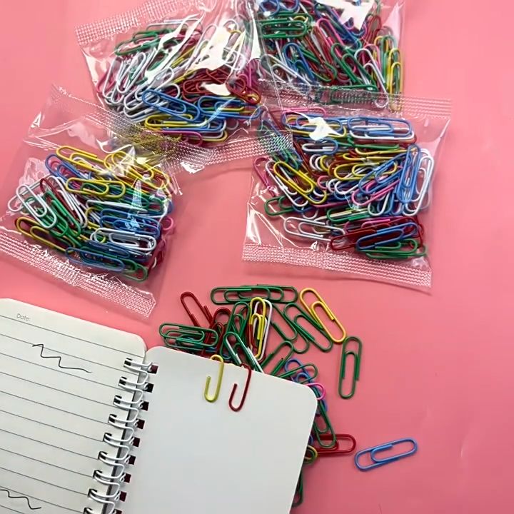 28mm Colorful Metal Paper Clip Bookmark Paper Clip Pin Colorful File ...