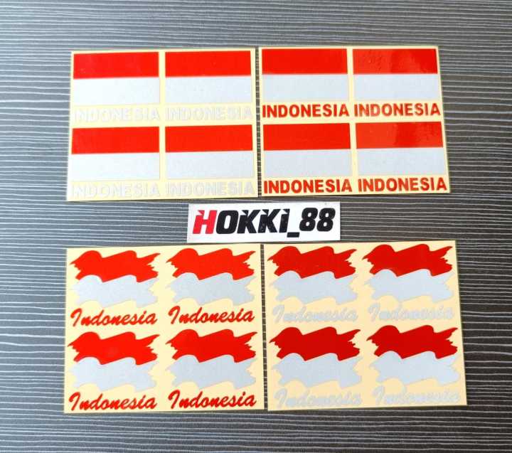 Stiker sticker bendera Indonesia isi 4 pcs | Lazada Indonesia