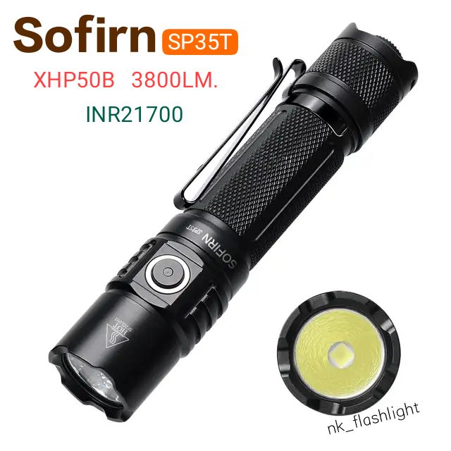 Sofirn ไฟฉายยุทธวิธีใน3800lm SP35T USB C ชาร์จไฟได้ XHP50B ไฟฉาย LED ...