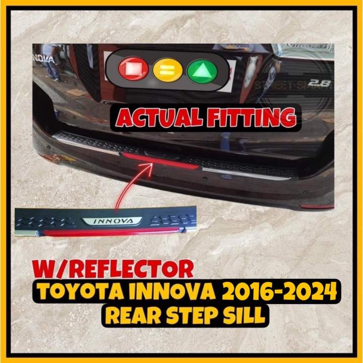 TOYOTA INNOVA 2016-2024 REAR STEP SILL W/REFLECTORS | Lazada PH