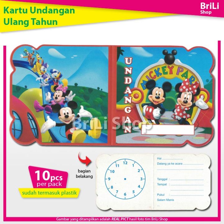 Kartu Undangan Ulang Tahun Anak Mickey Mouse Pesta Ultah Miki Mini ...