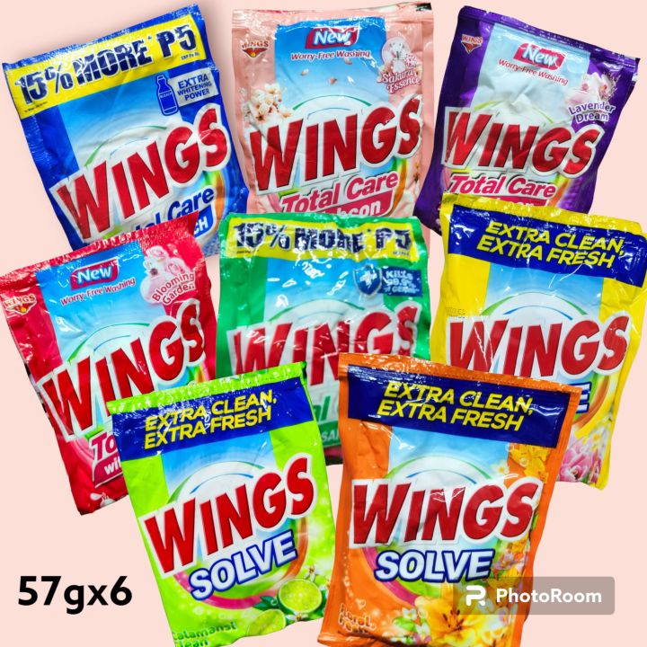 WINGS Laundry Powder Detergent 57g x6 | Lazada PH