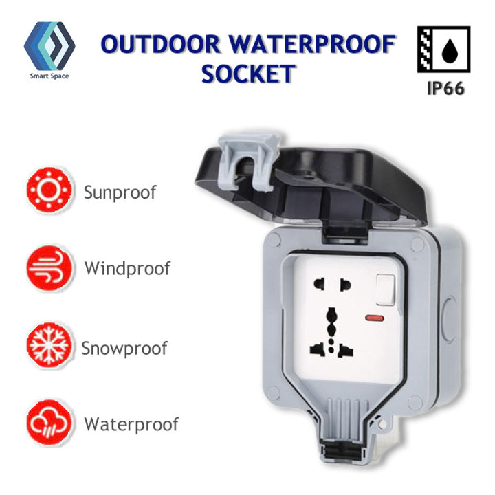 Smart Space Outdoor Waterproof Socket IP66 Weatherproof Outdoor Power ...