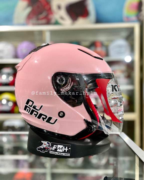 HELM KYT DJ MARU SOLID WARNA PEACH HELM HALF FACE TERBARU ORIGINAL KYT | Lazada Indonesia