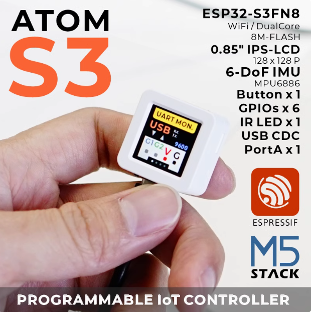 อย่างเป็นทางการ M5Stack ATOM-S3 ESP32-S3 ควบคุมหลัก Programmable ...
