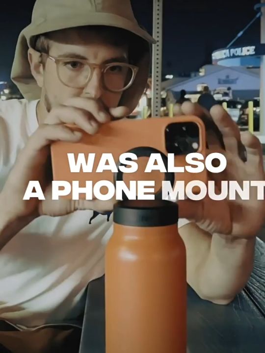 Water Bottle | 24 oz | Magnetic Phone Holder | 710 ml Insulated Water Bottle | 90 degrees ...