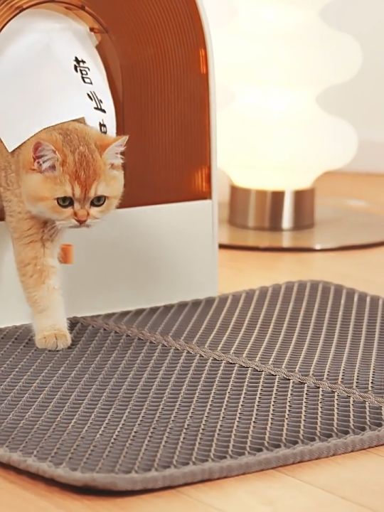 แผ่นดักทรายแมว ขนาดใหญ่พิเศษ ล้างทําความสะอาดได้ พรมดักทรายแมว พรม 2 ...