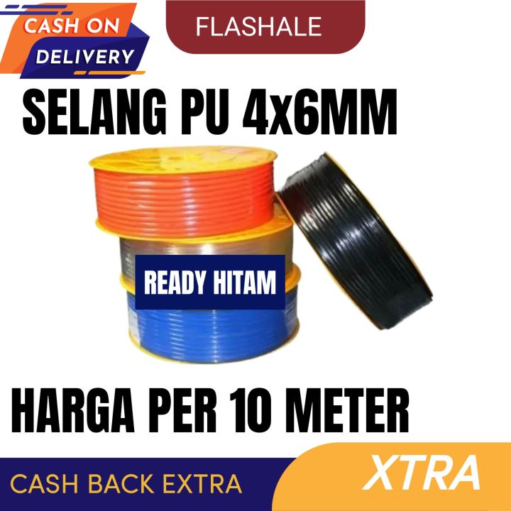 Selang Pu 4 x 6mm pneumatic hose / selang misting / selang pu 10 meter ...