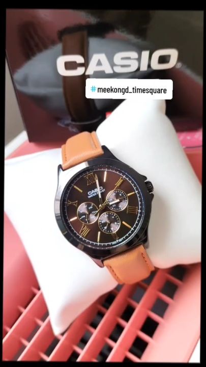 Casio Mtp V300bl 5a นาฬิกาชาย สายหนัง กันน้ำ คาสิโอแท้ รับประกันศูนย์1ปี Th