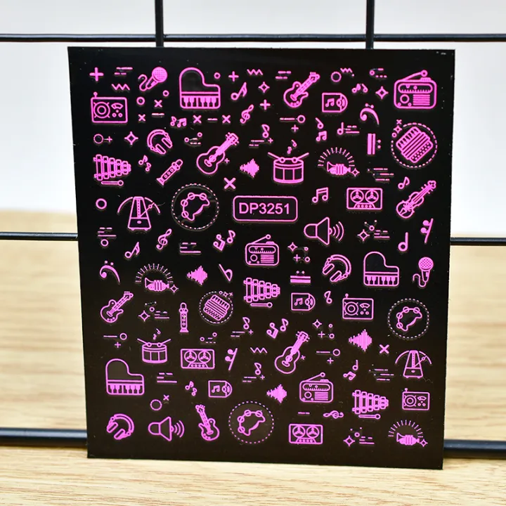 Kids Musical Note Nail Sticker Paper Nail Art Cute Waterproof Stickers ...