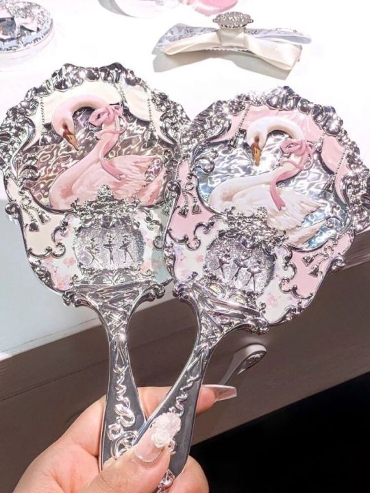 Portable Swan Ballet Series Makeup Mirror Hair Clip Box Set Complete ...